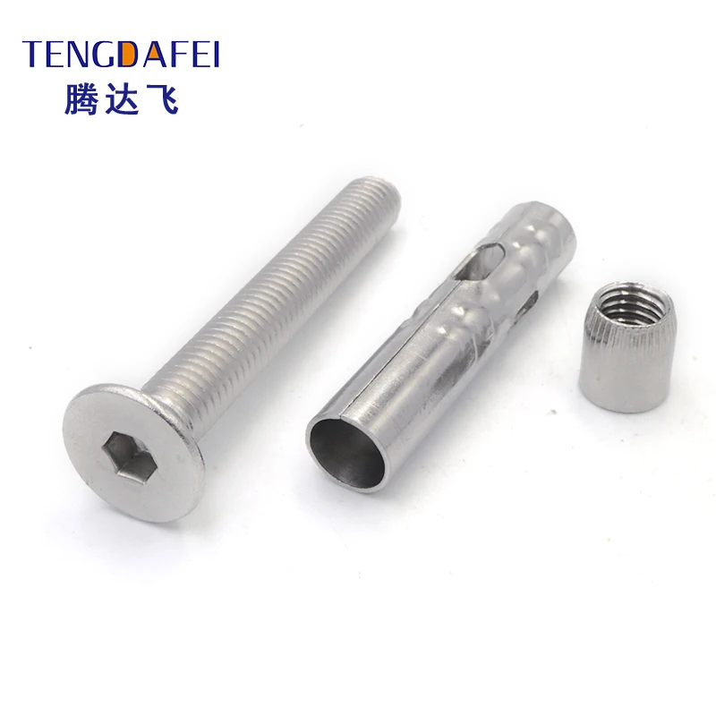Stainless Steel M6 M8 M10 M12 Sleeve Enchanced Countersunk Head Hex Socket Expansion Bolt Drop ...