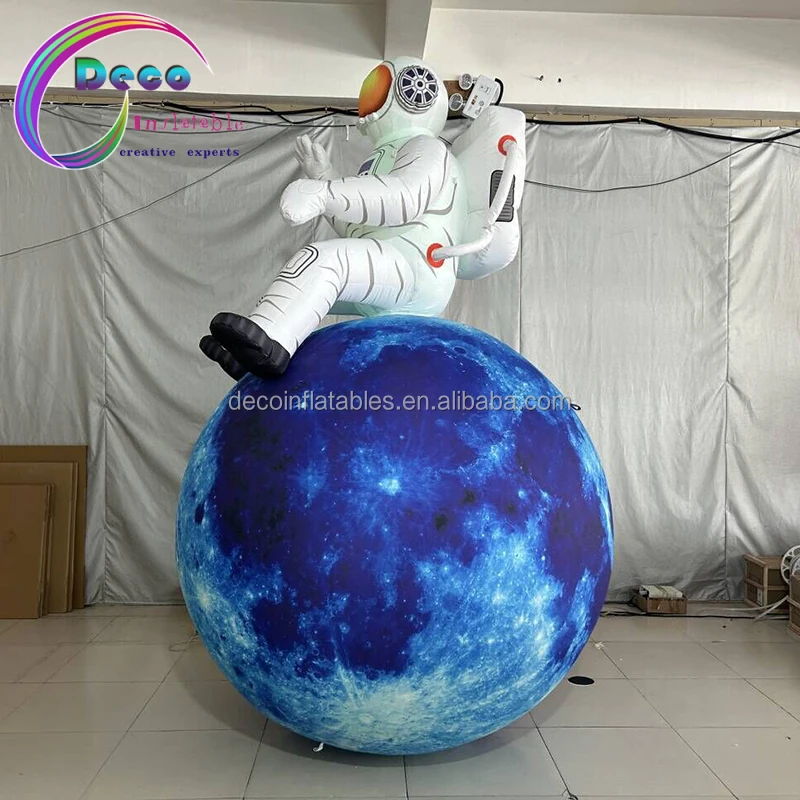 Giant Custom Inflatable Balloon Inflatable Astronaut Sit In Earth - Buy ...