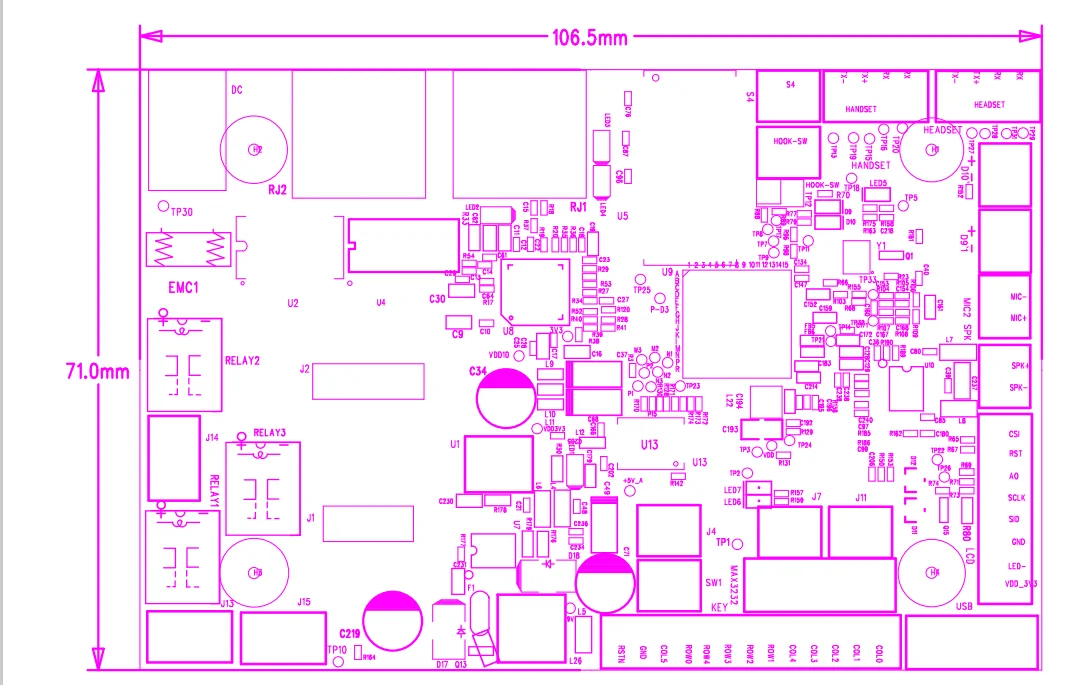 Telephone Main Board Voip Intercom Security Pcb Mainboard Phone Fax ...