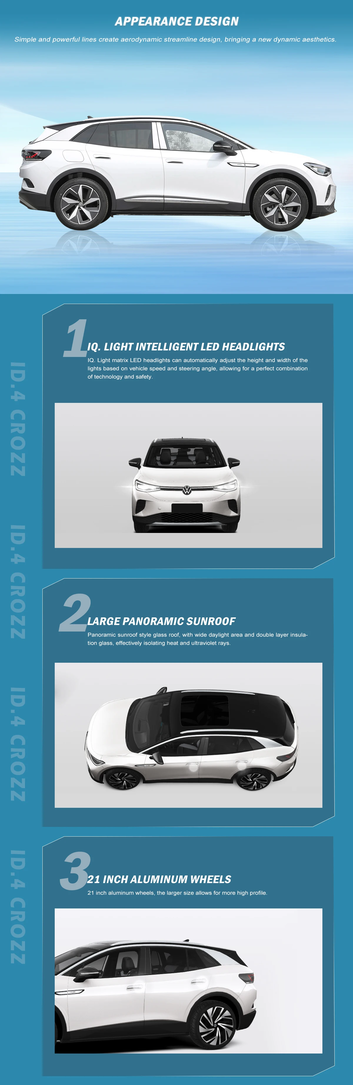 2022 Faw Volkswagen Id4 Crozz 4wd Mini Electric Vehicle With 554km ...