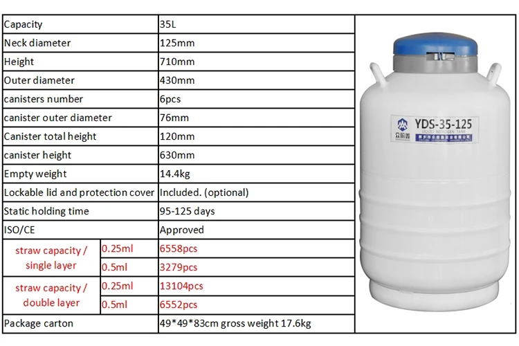 Transportation Liquid Nitrogen Container YDS-35B-125 LN2 Container for Lab| Alibaba.com
