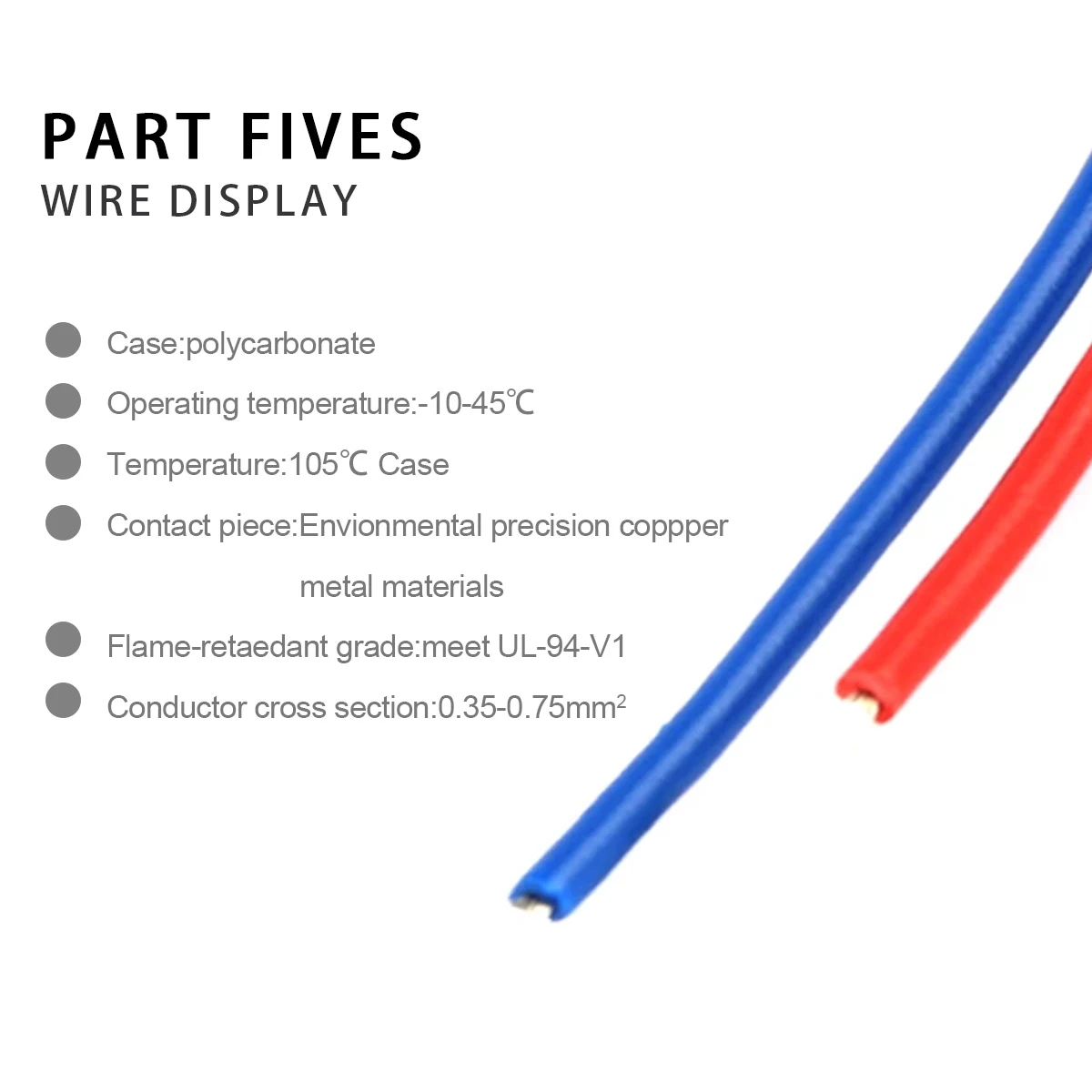 2pin Pluggable Spring Wire Connectors for 18-24 AWG Wire