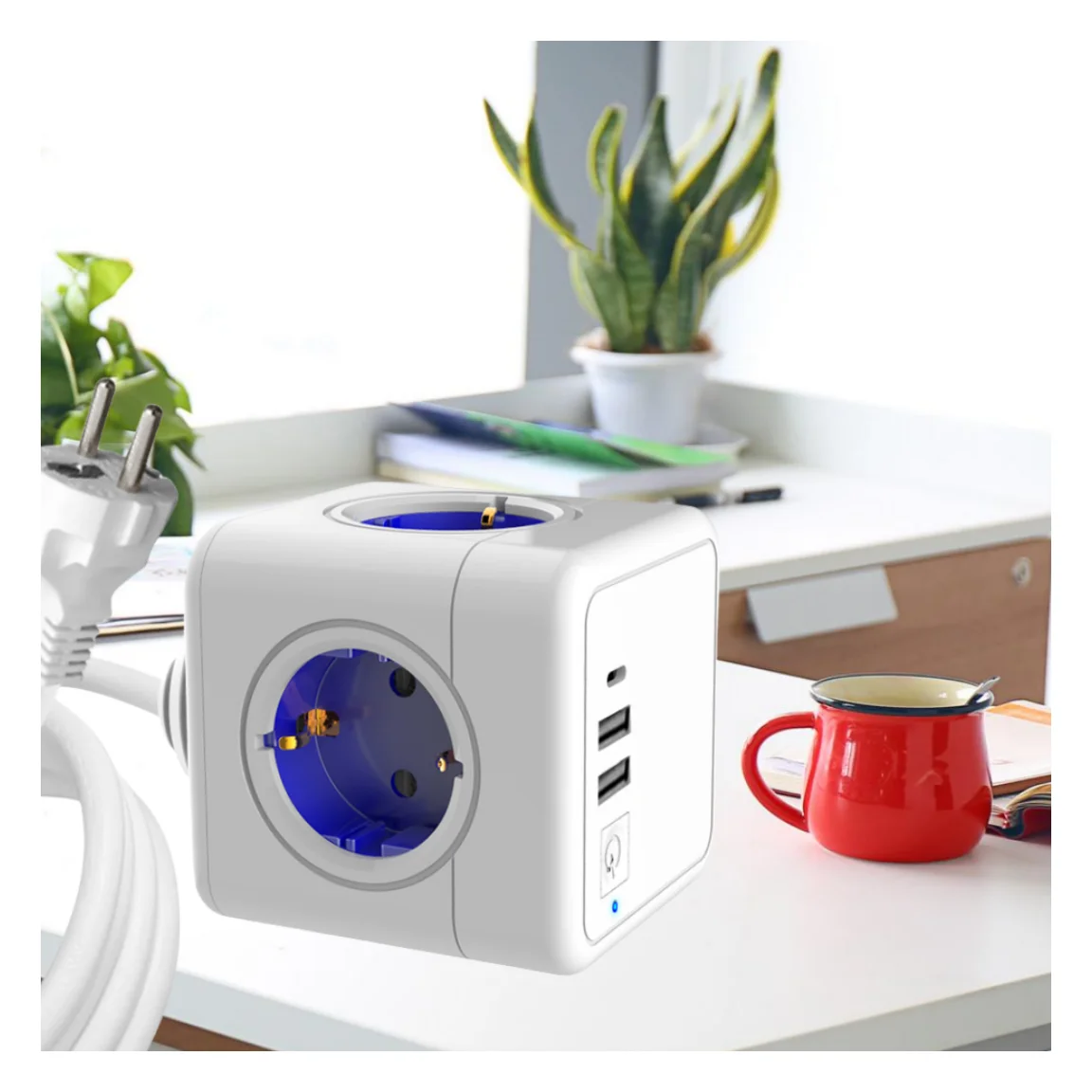 2023 German European Steckdose Receptacle with Dual-Usb Charging