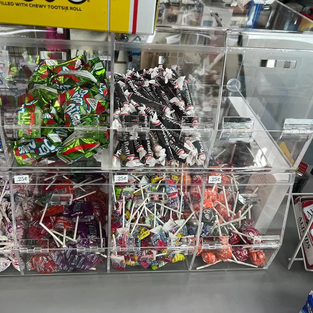 Transparent Acrylic Candy Storage Dispenser Plexiglass Snack Organizer ...