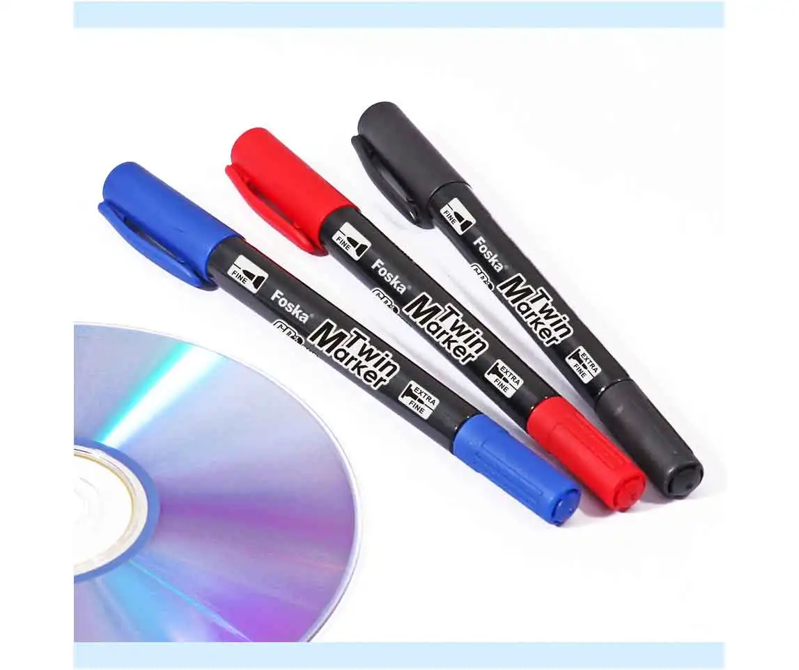 Foska CD Marker Pen - Dual-Tip Permanent Writing Tool