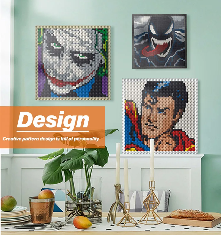 Pixel Art Building Blocks Portrait Picture 48x48 Dots Bricks 1x1 Wall ...