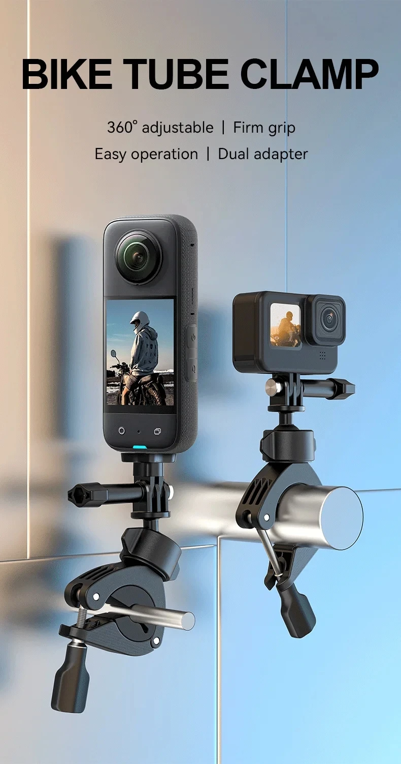 Telesin Light Weight Camera Mount Motorcycle/bike Handlebar Mount For ...