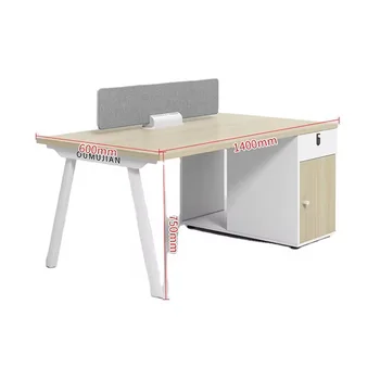 Modular Officeworks Table 1.4 Meter Steel Frame Wood Tabletop Modern ...