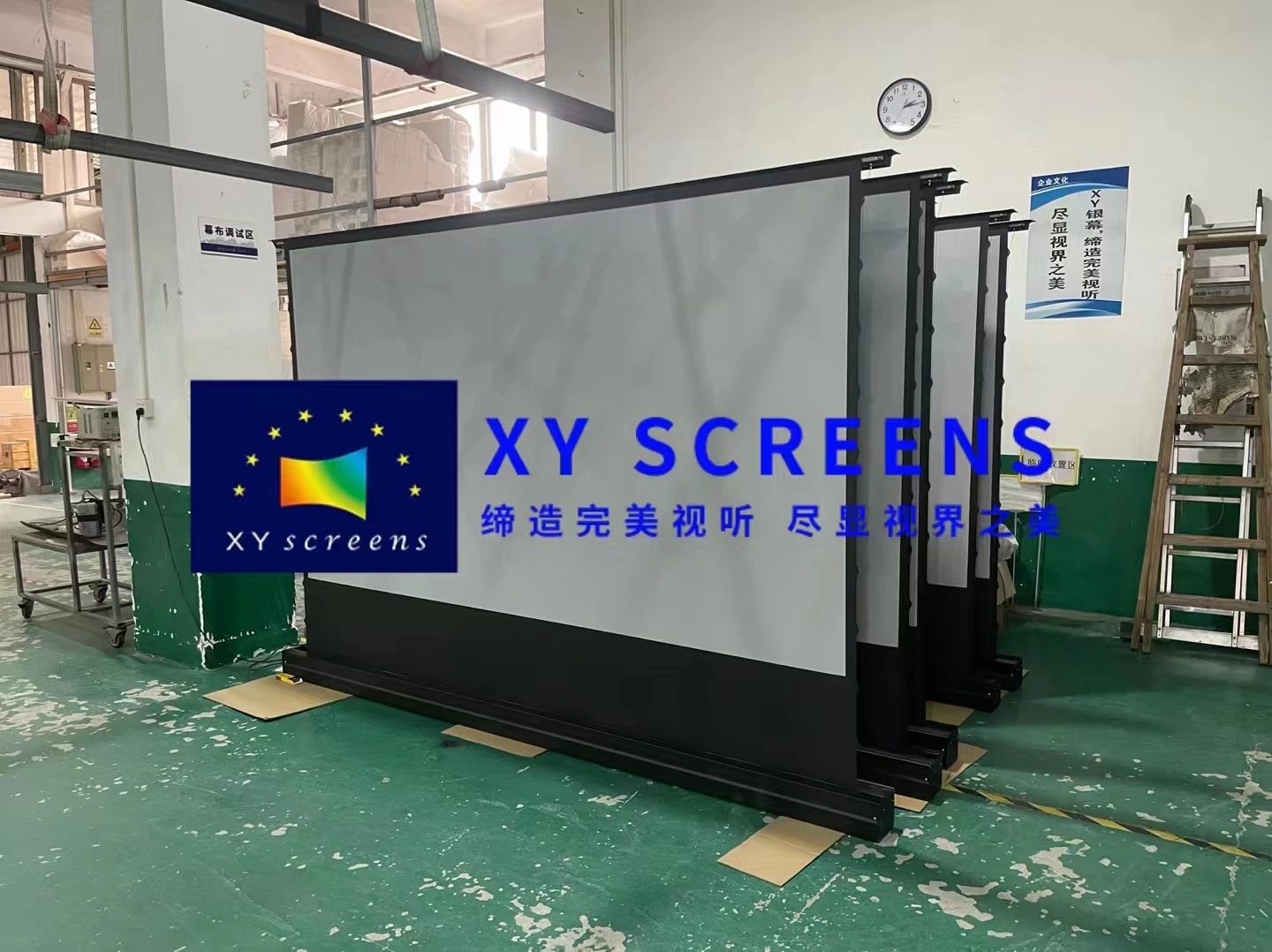 100 Inch Tab Tension Electric Floor Rising Projector Screen Portable ...