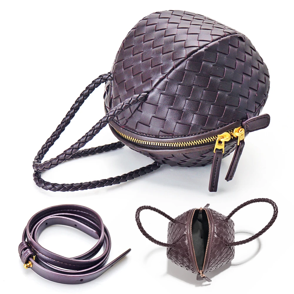 Early Fall Mini Small Round Ball Shoulder Bag Fashion Simple Texture ...