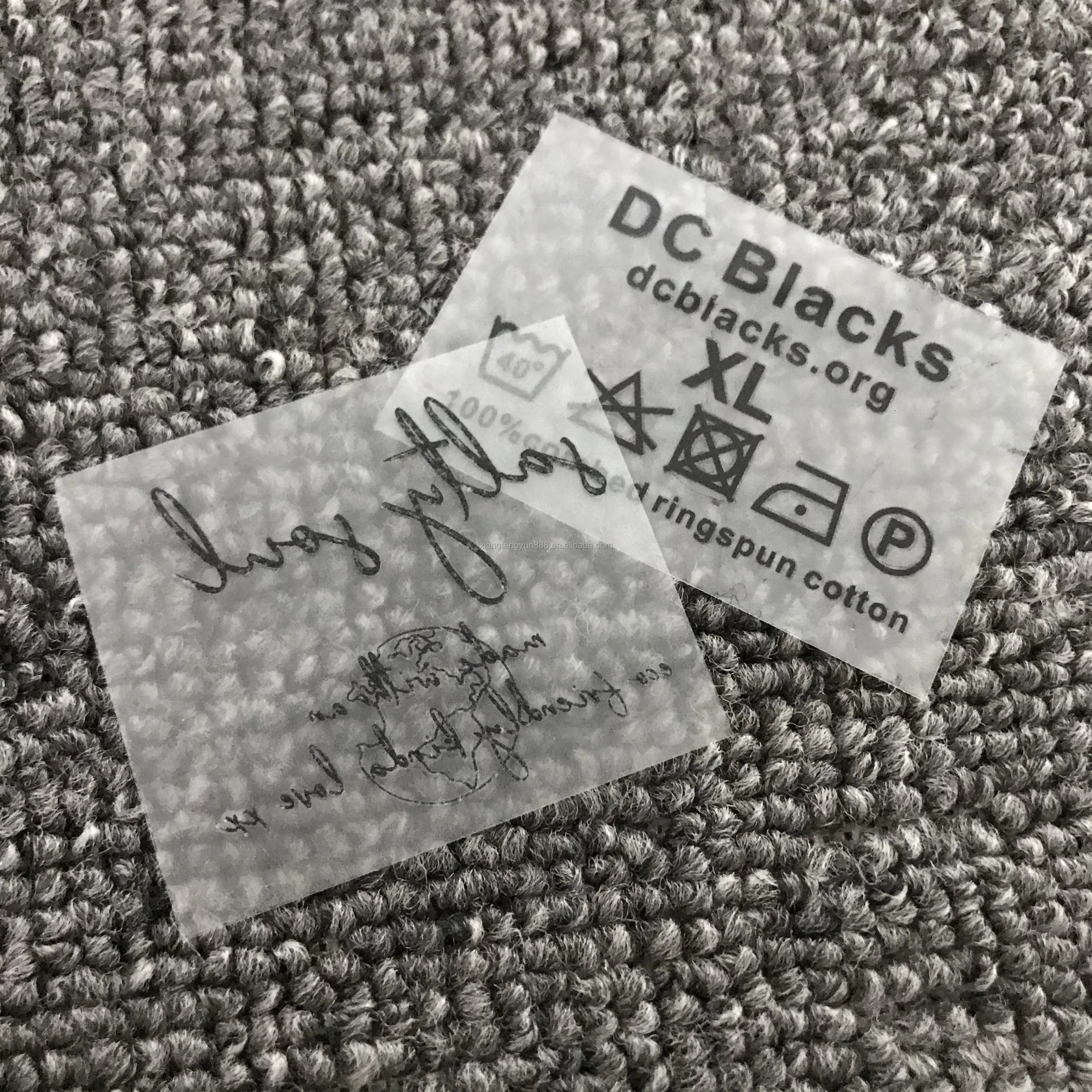 Custom Your logo Heat Transfer Garment Washing Label Carbon Heat ...