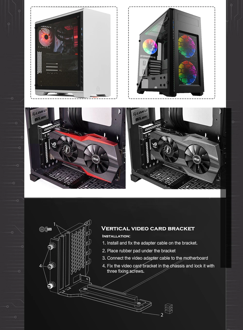 Phanteks GPU Vertical Mounting Bracket - 7 PCI Slots Support