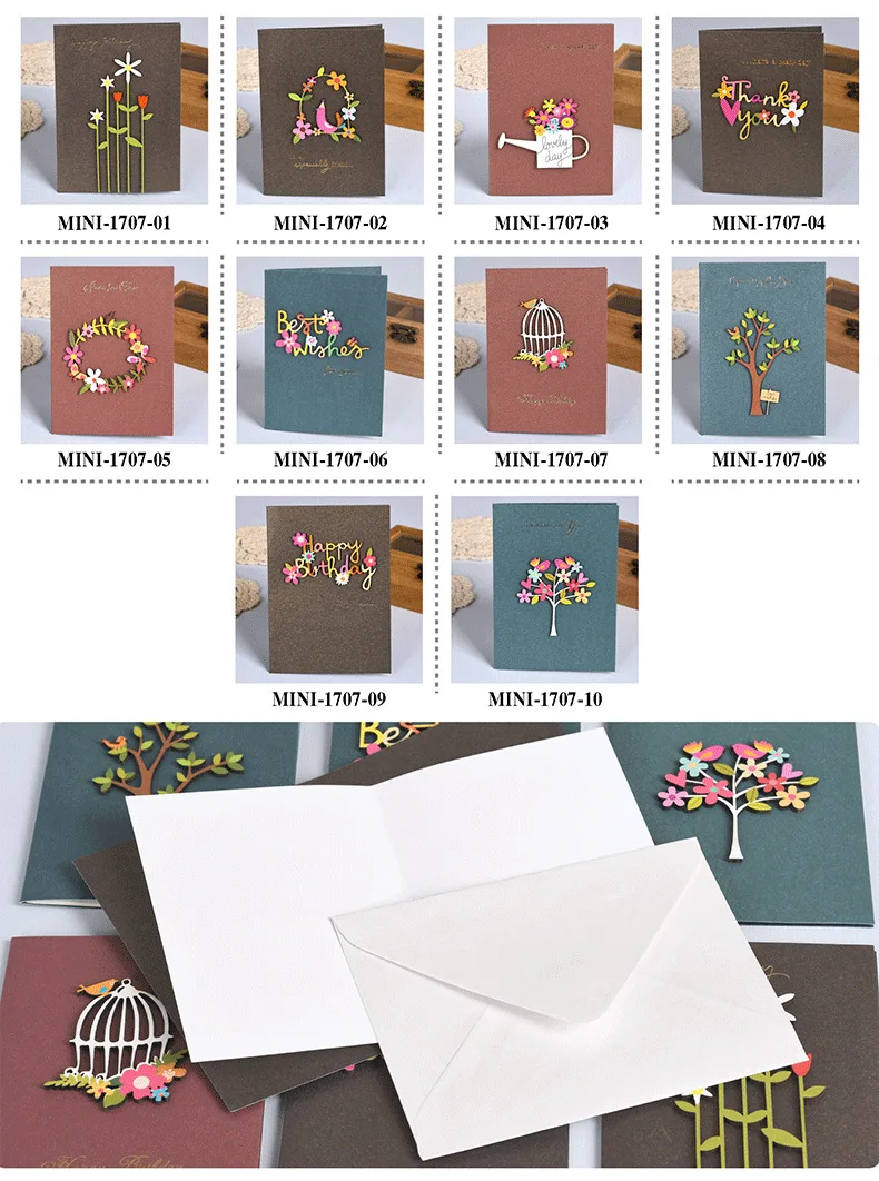 Creative Mini Greeting Cards Handmade Colorful Wood Ornament Kids ...