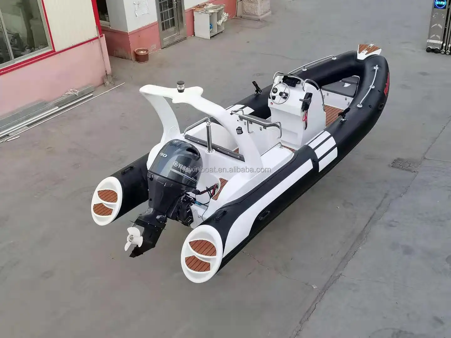 19ft 5.8m Luxury Sport Fiberglass Rigid Inflatable Rib Boat PVC/Hypalon ...