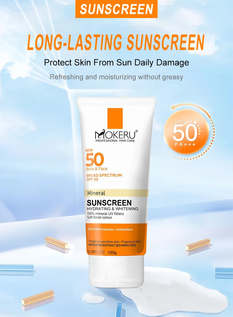 Mokeru Oil Free Sun Screen Cream Spf 50 Private Label Organic Facial ...