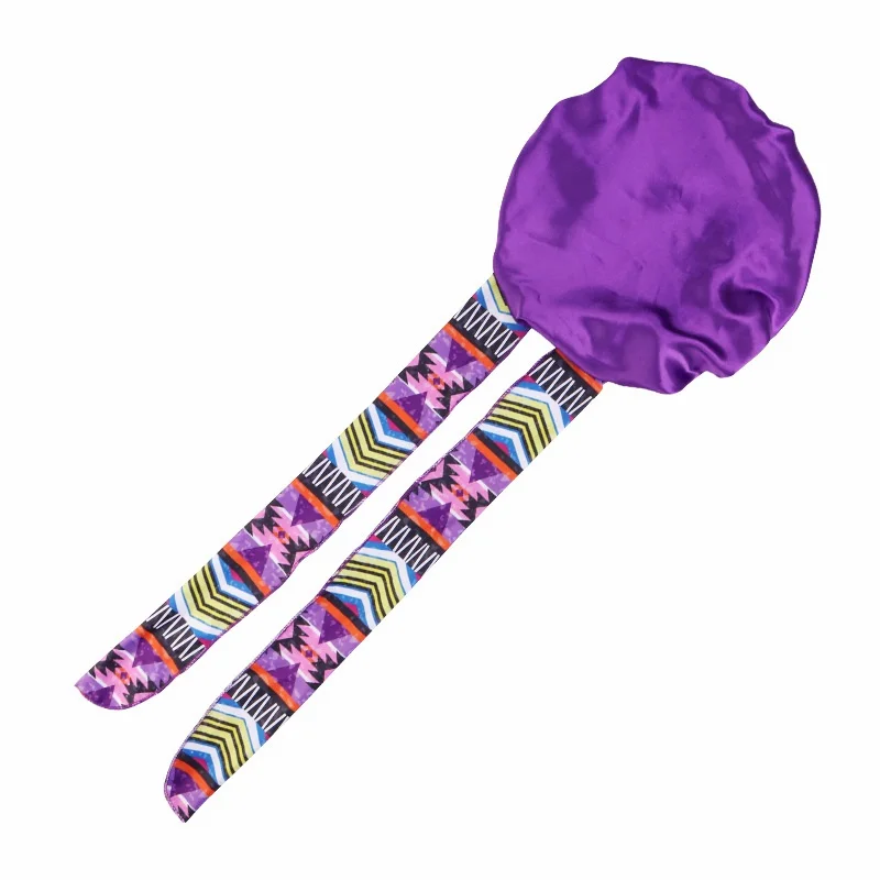 Fashion Ethnic Print Long Streamer Wide Brimmed Nightcap Bow Tie ...