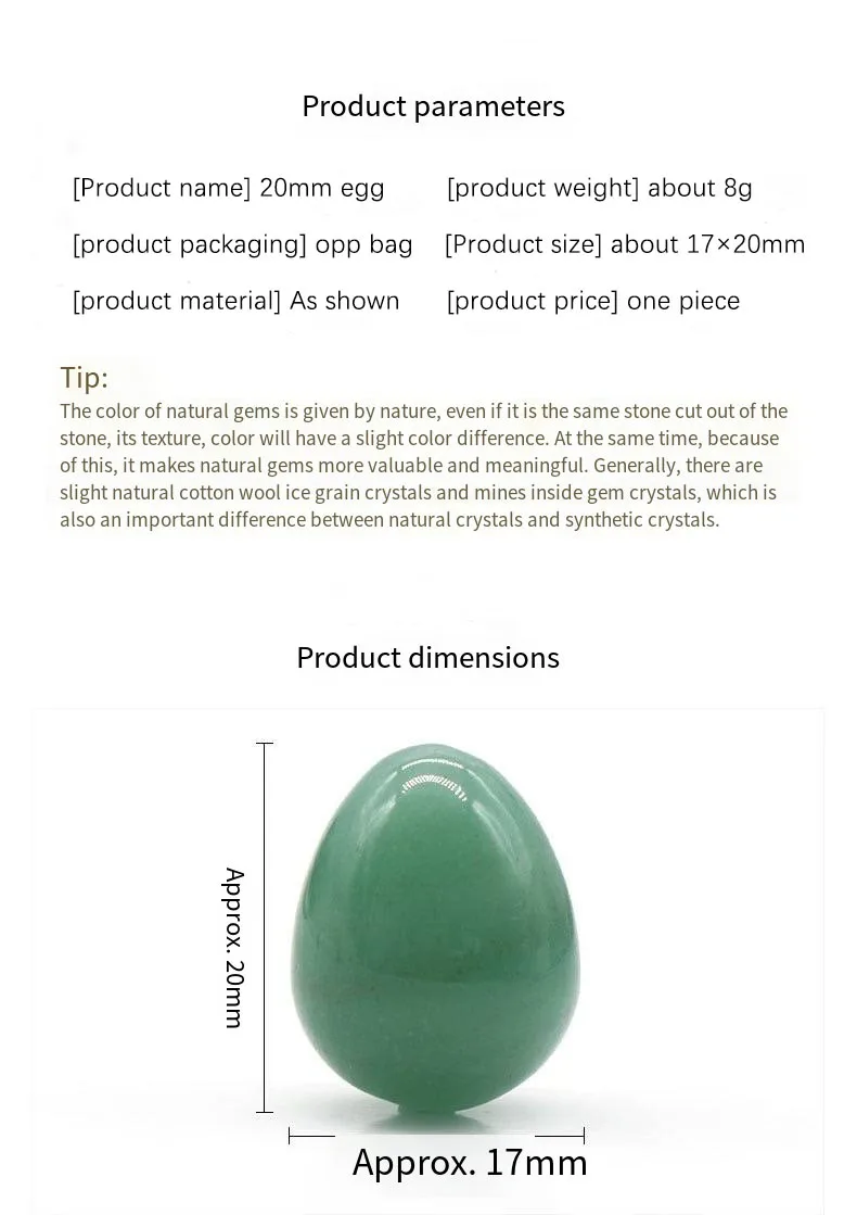 Wholesale 20mm Healing Stones Crystal Yoni Crystal Carved Egg Multiple ...