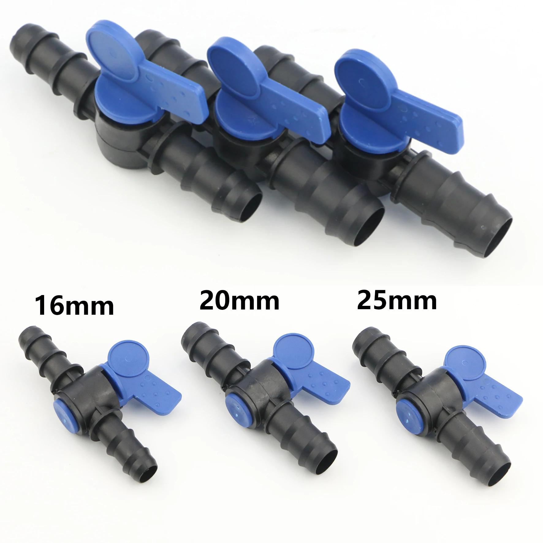 16MM Plastic Mini Valve Coupling Barb Valve Connector Fittings Drip ...