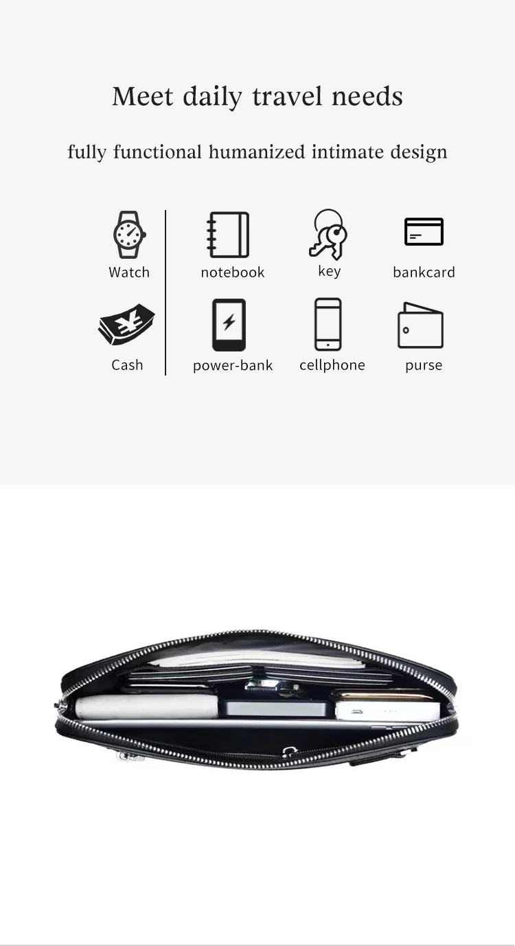 Custom Fingerprint Lock Luxury Leather Business Handbag Men Wholesale ...