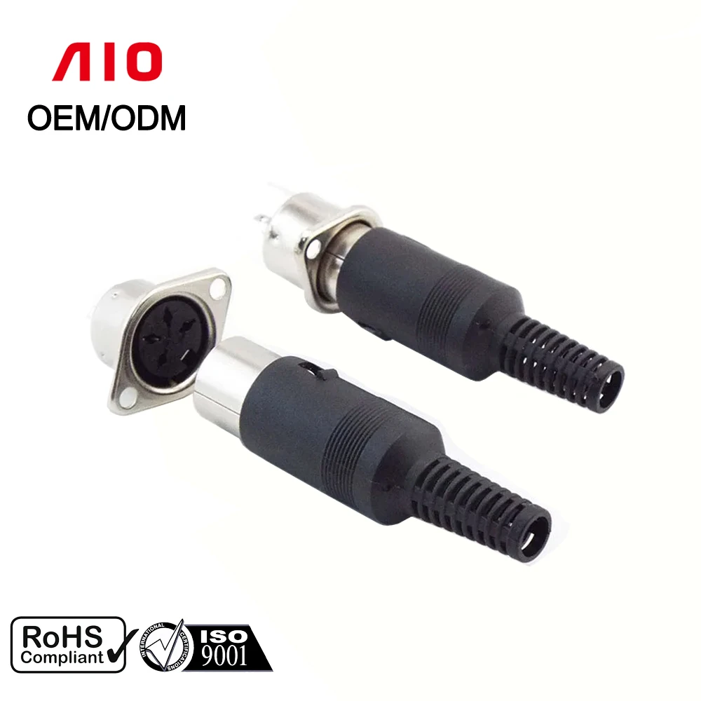 Audio Connector Din 5 PIN Male Plug Solder Cable Connector with Plastic ...