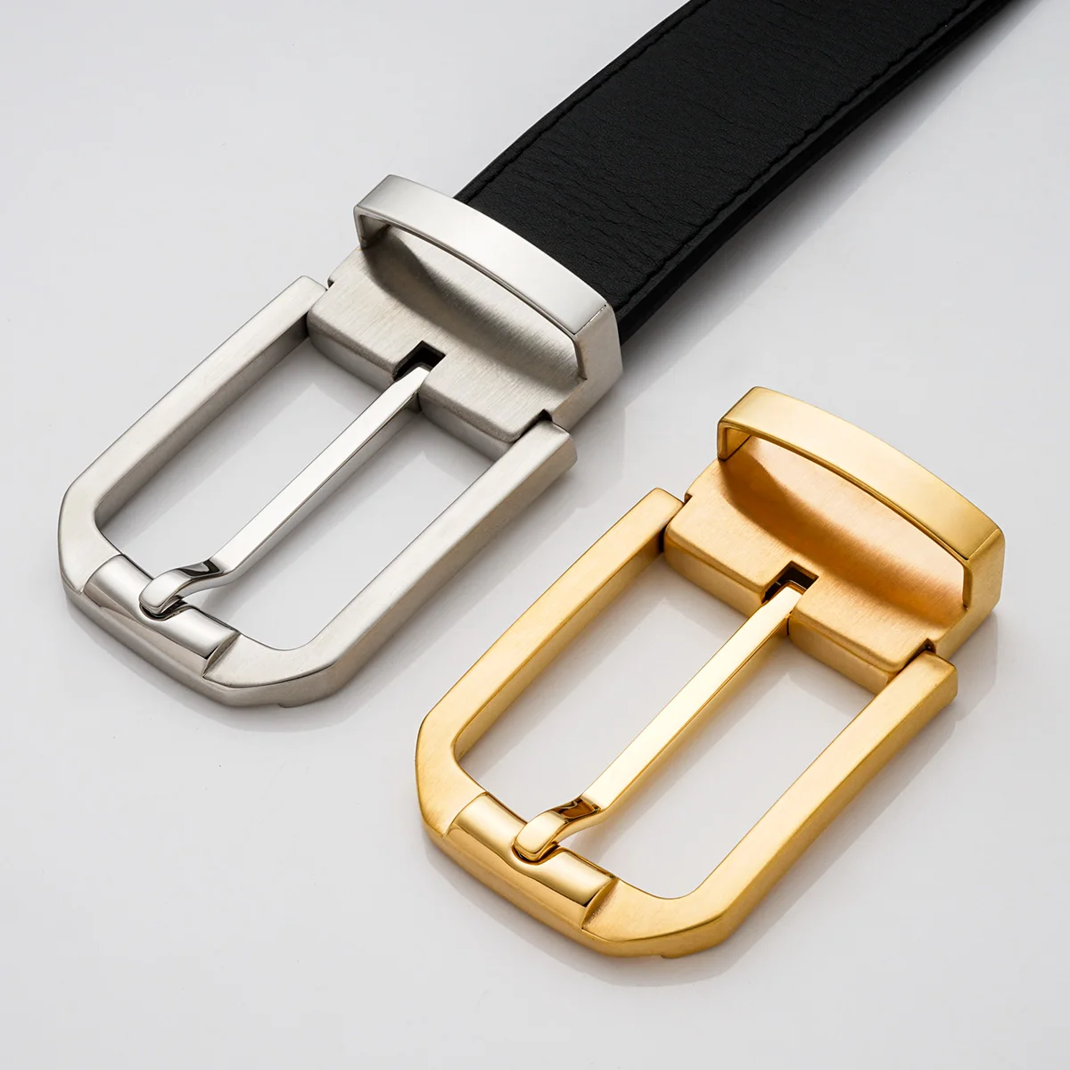 35mm Business Brushed Metal Male Belt Buckles Solid Stainless Steel ...