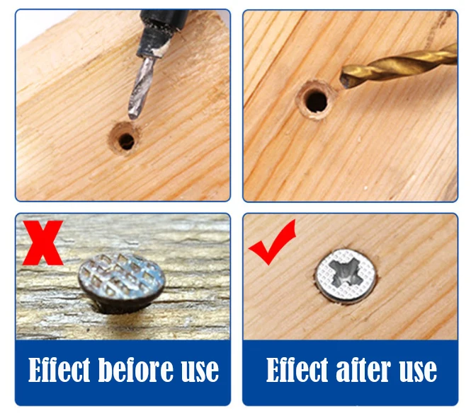 HSS Hex Shank Countersink Drill Bit for Woodworking Pilot Screw Holes ...