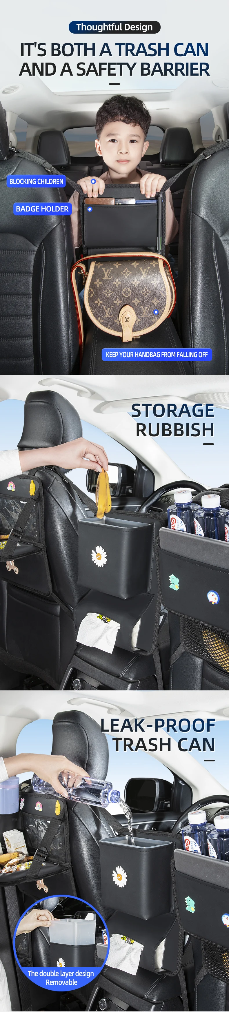 Convenient Automotive Hanging Storage Pouch Car Organizer Storage Bin ...