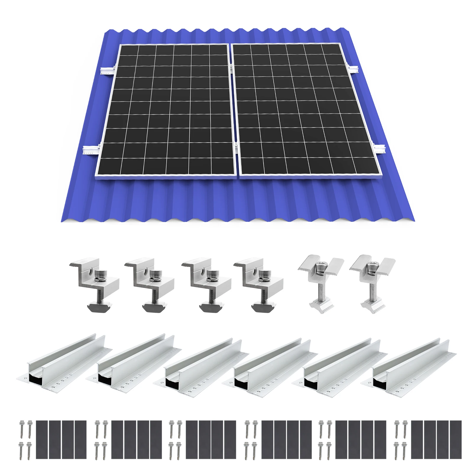 Photovoltaic Pv Roof Racking Structure Installation To Support Solar ...
