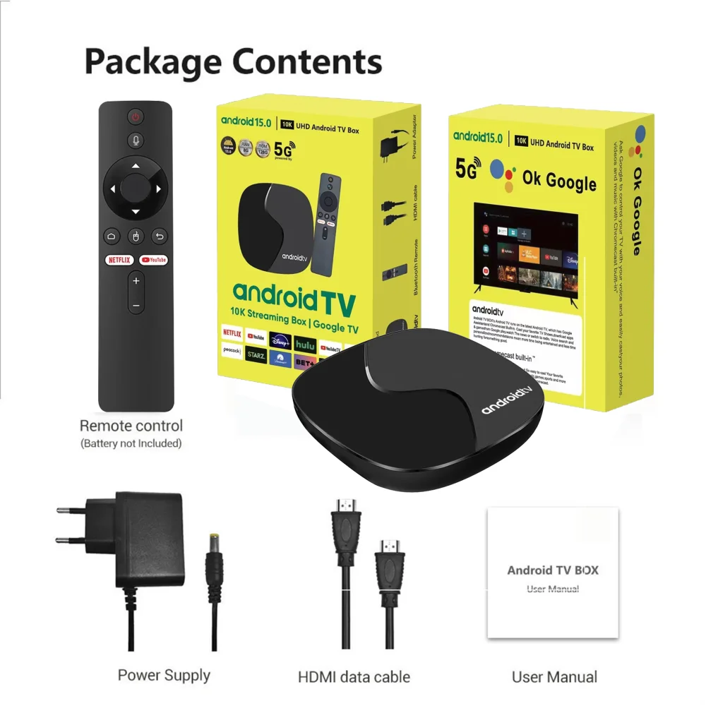 V8 Android TV Box - High Quality 4K Set-Top Box with BT Voice5.0