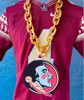 Custom Fan Chain Necklace Football Baseball Team Brand Logo Big Fan ...