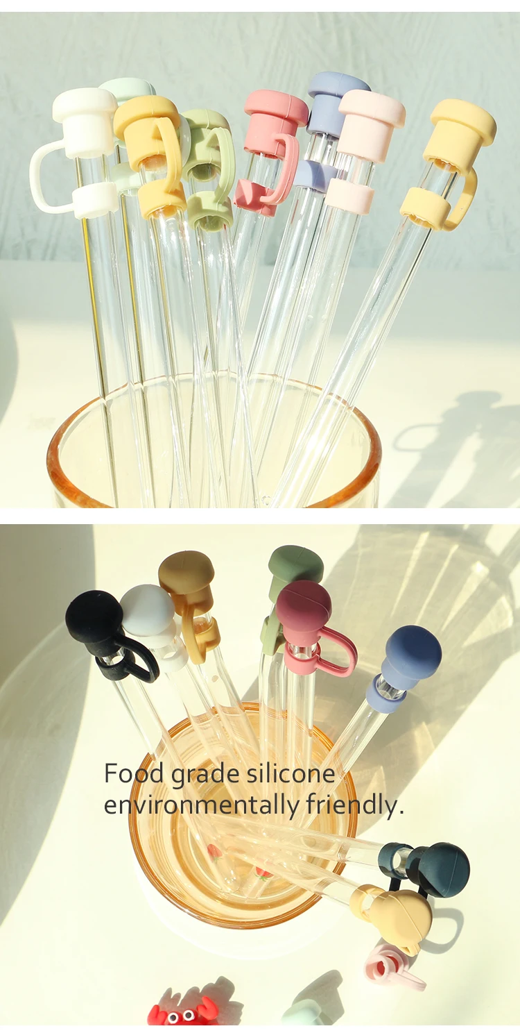 Customized Straw Cover Topper - 100% Full Silicone Rubber