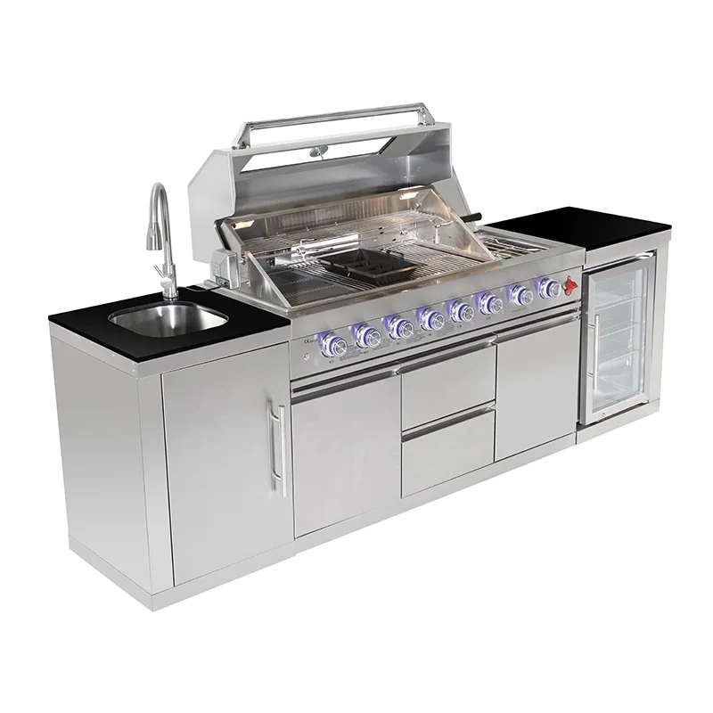 Outdoor Kitchen Modular Bbq Island Grill Drawers Sink Outdoor Kitchen ...
