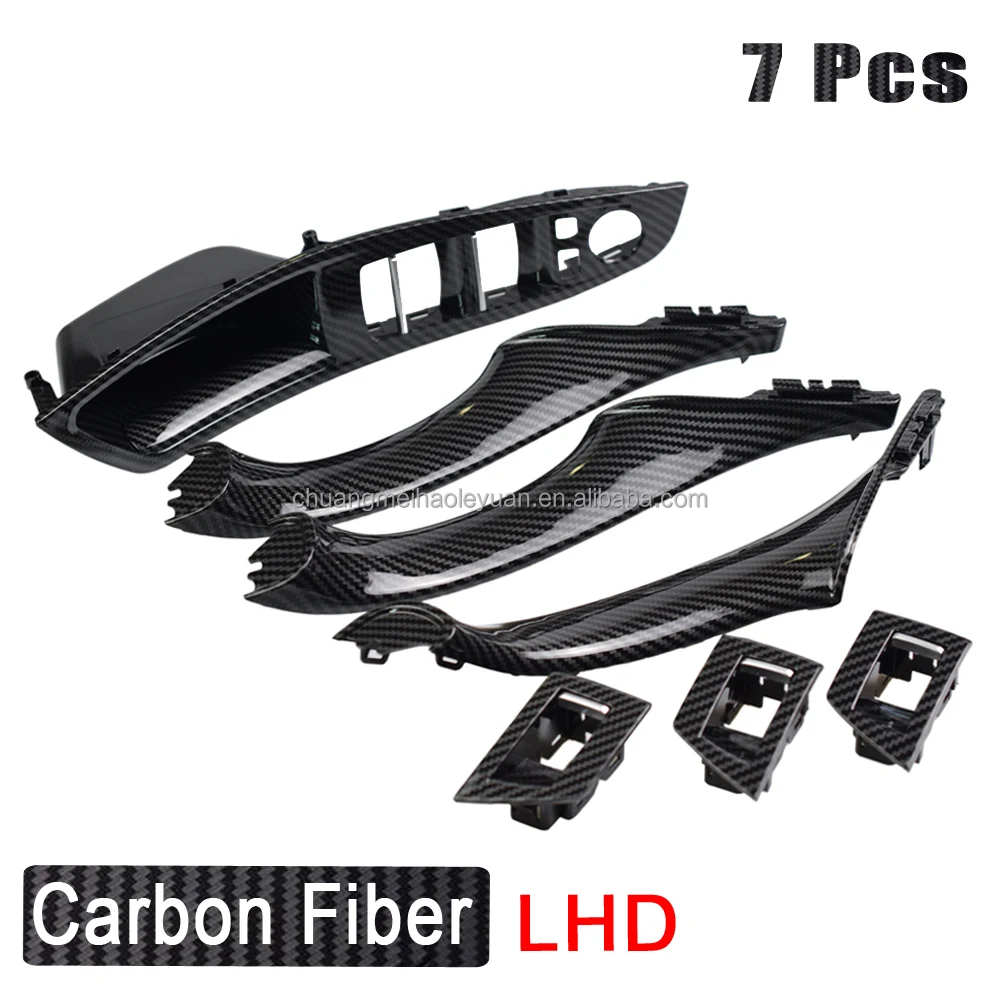 Car Accessories Carbon Fiber Inner Door Handle Panel for BMW 5 Serie
