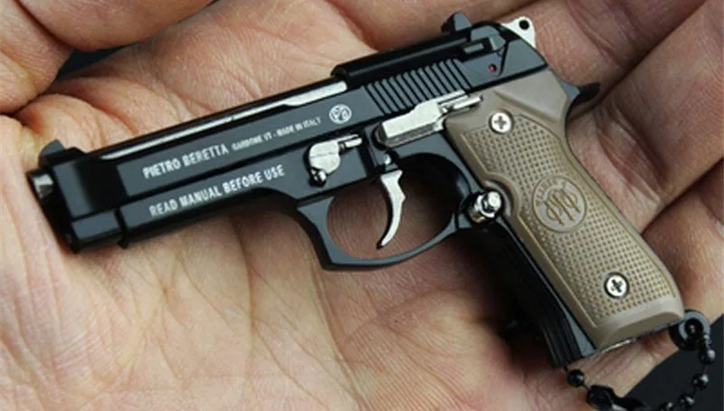 Mini Toy Gun 92f Handgun 3d Metal Mini Gun Keychain Key Chain Keyring ...