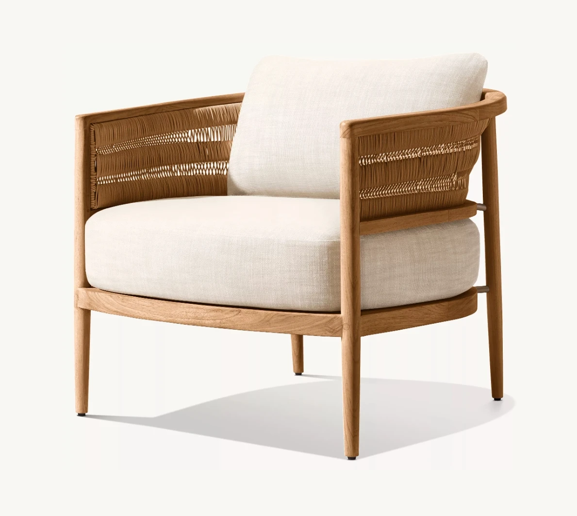 NUSA Modern Design Fields Cane Chair Teak Rattan Lounge