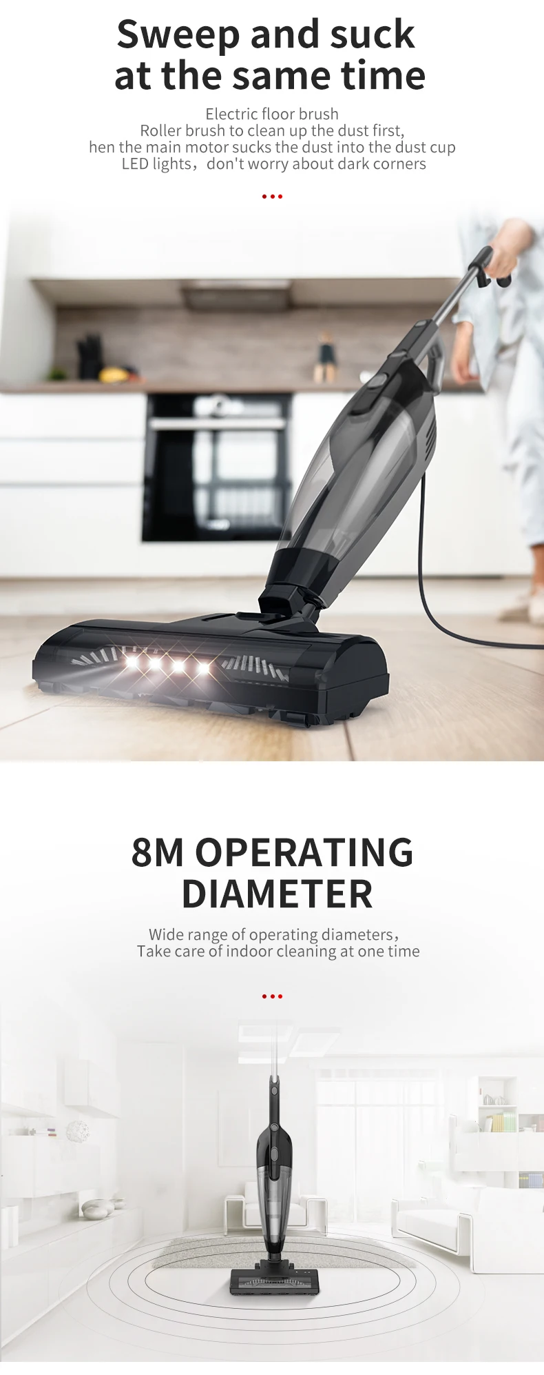 Deep Cleaning K19 Light Weight Bagless Vacuum Cleaner Upright High ...