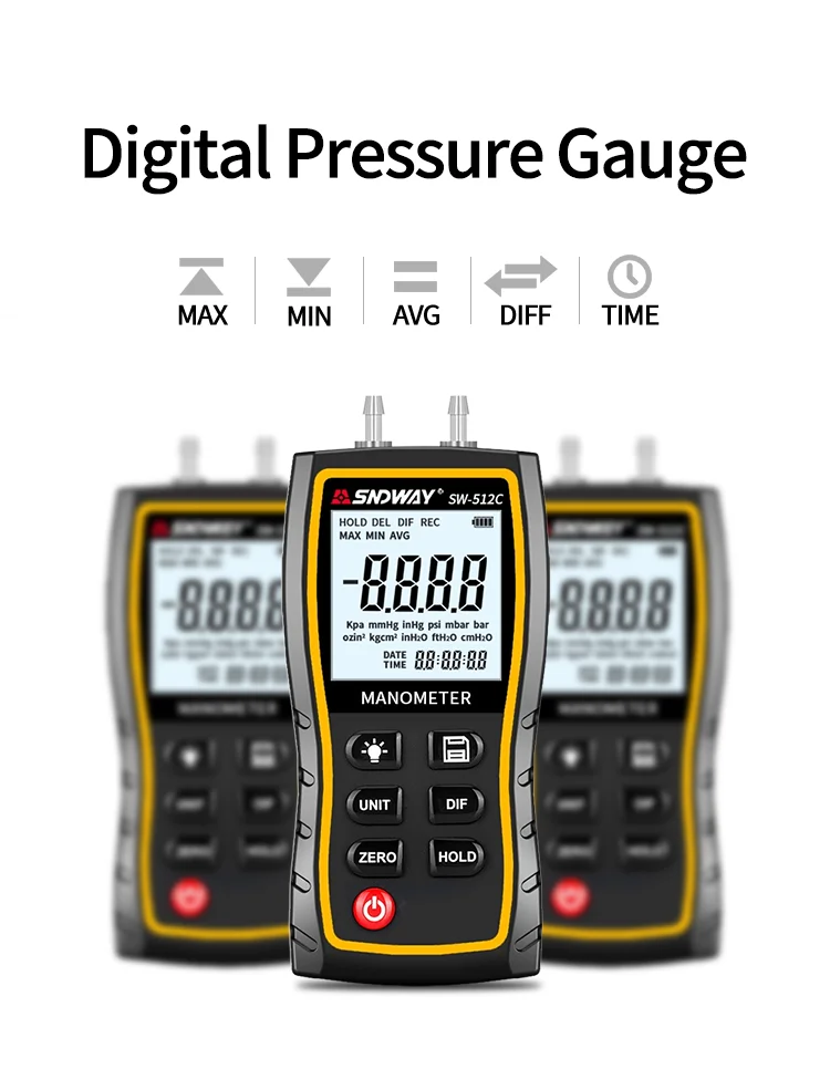 Sndway SW-512A SW-512B SW-512C Portable Air Pressure Gauges