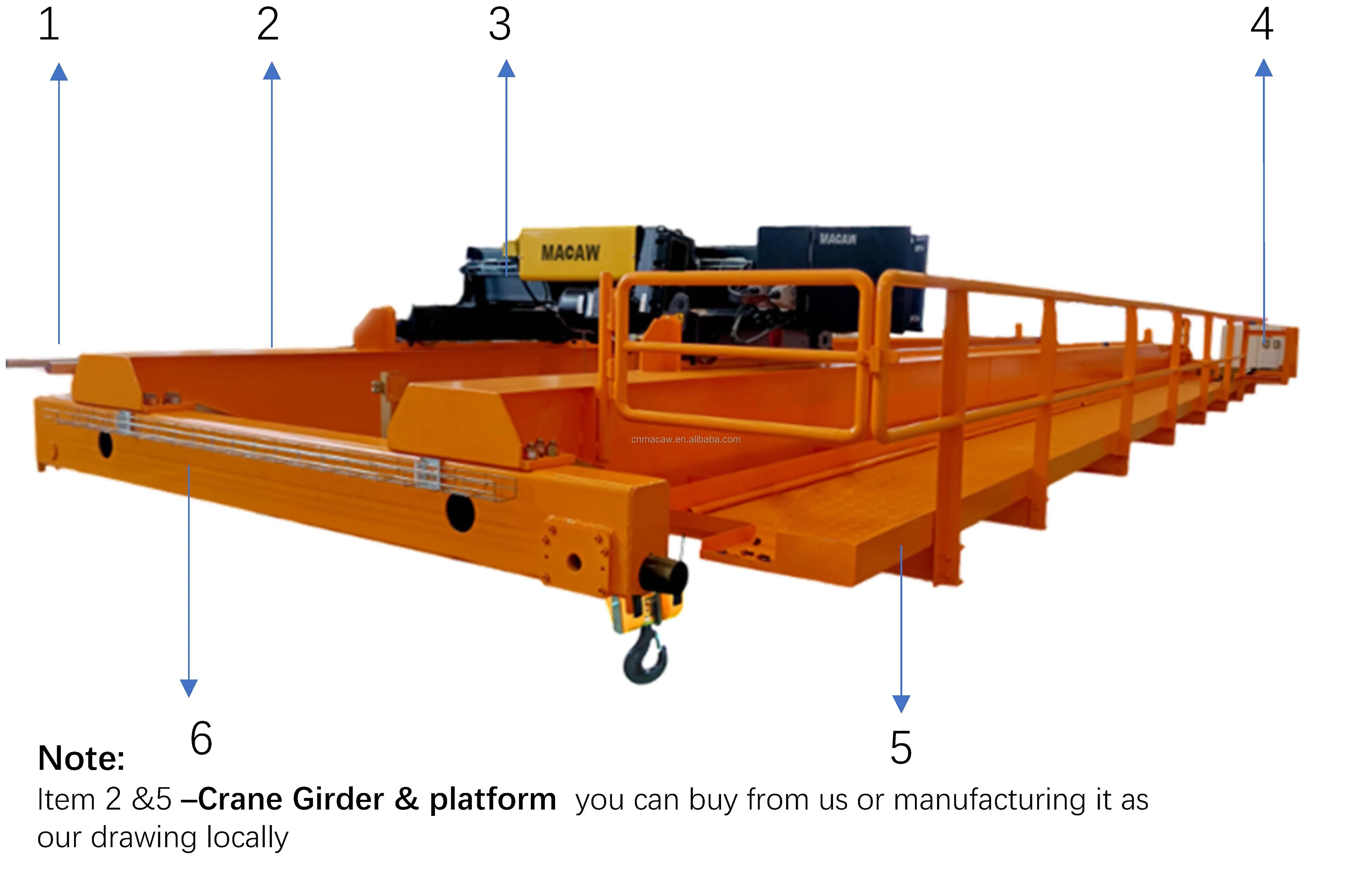 Modular Design Double Girder Bridge Crane 20 Ton Twin Hook 10 Ton 15 ...