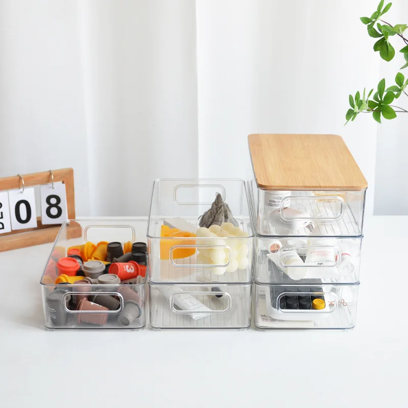 High Quality Indoor Portable Multifunction Bamboo Clear Plastic Storage ...