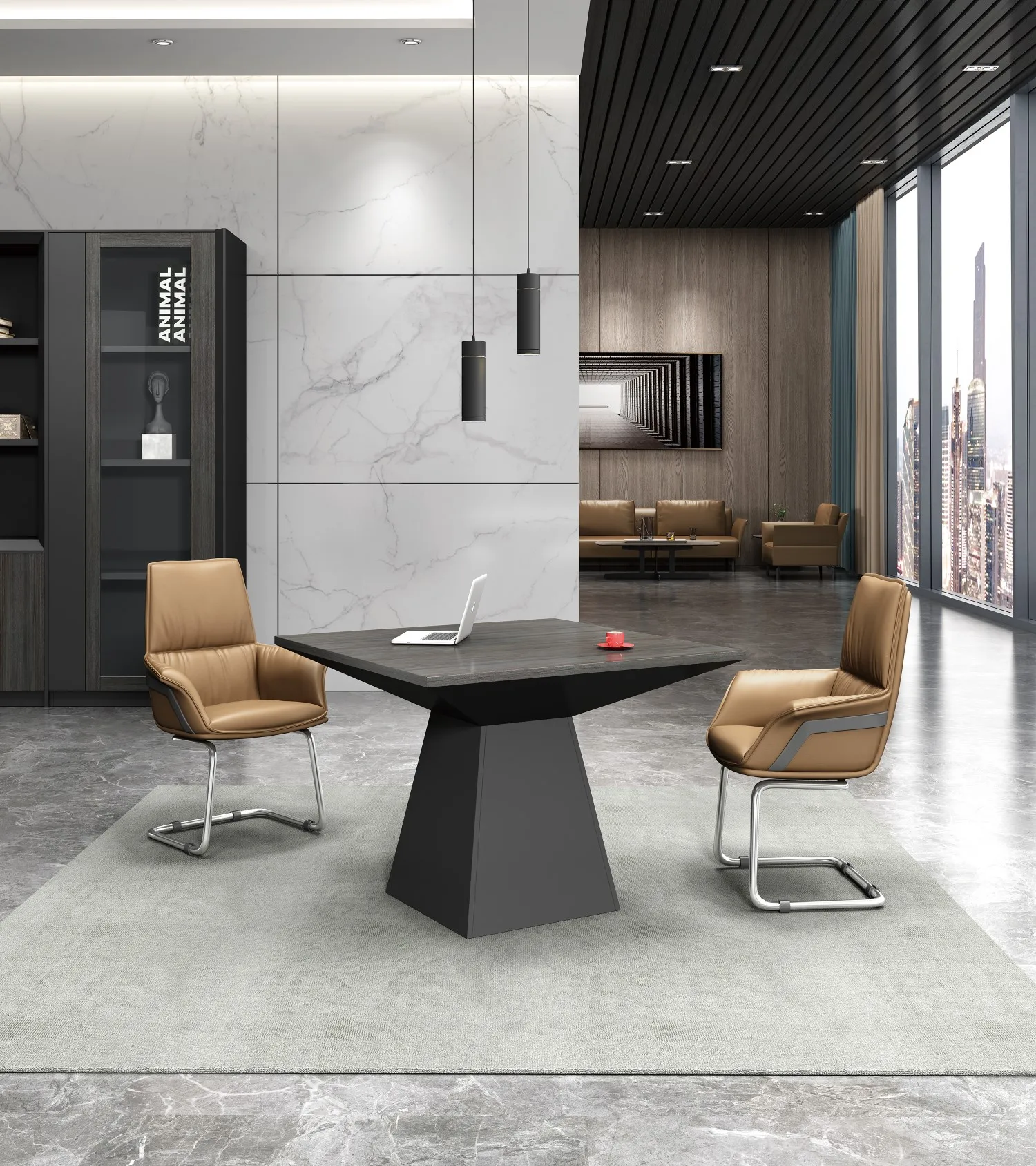 Luxury Wood Chairman Table - Modern Design & 5-Year Warranty