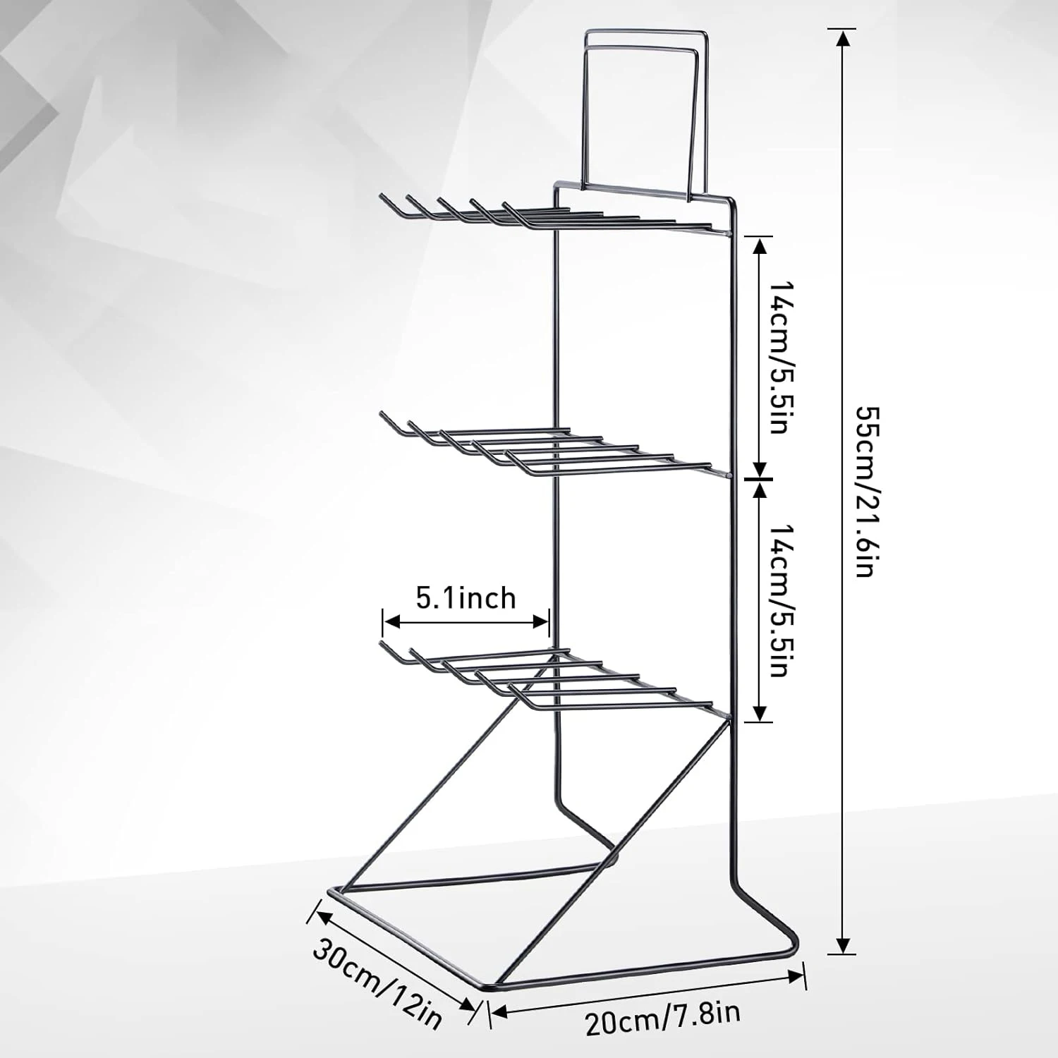 3 Tier 15 Hooks Countertop Peg Display Rack for Product Promotion ...