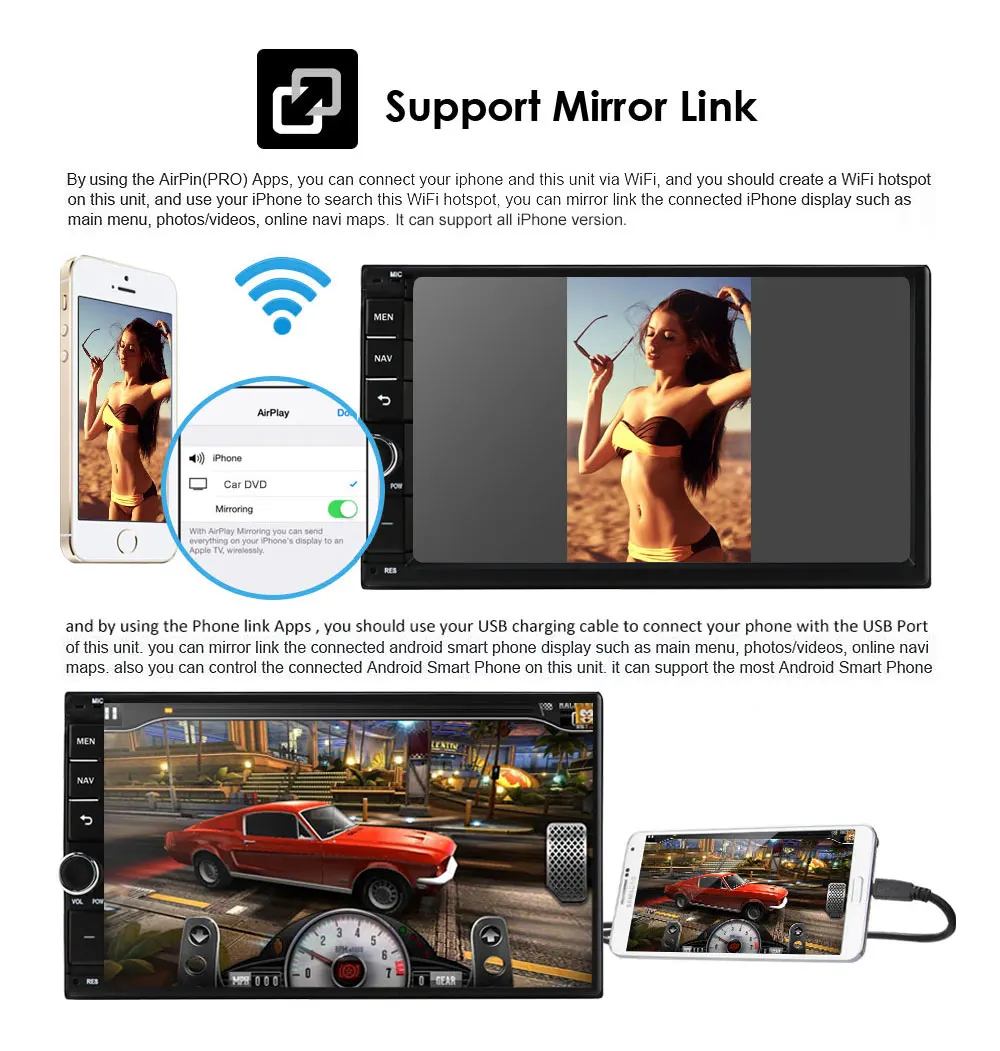 Universal Multimedia Head Unit Dual Audio Stereo Radio 7 Inch Android ...