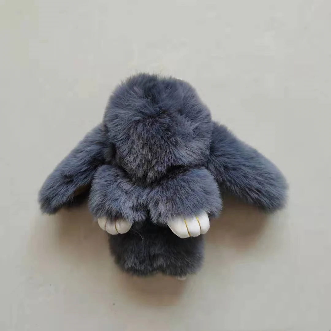 18cm Bunny Doll Cute Rabbit Keychain Soft Cute Faux Fur Pom Pom Fluffy ...