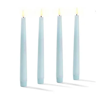 High Quality 3d Flickering Flameless Light Blue Led Candle Real Wax ...