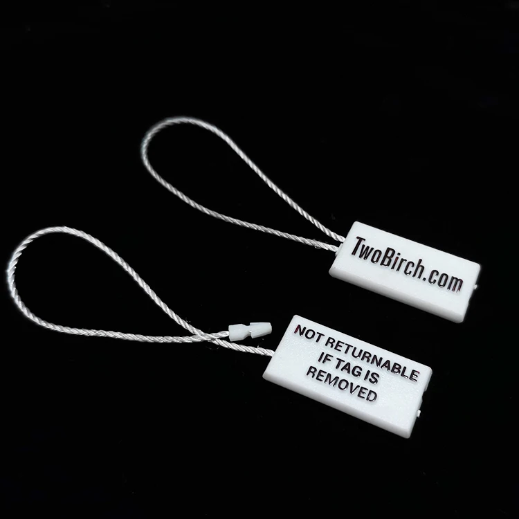 Custom NOT RETURNABLE If Removed White Plastic Embossed Seal Tag Watch ...