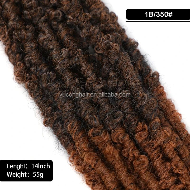 Synthetic Butterfly Locs Crochet Hair 12" 14" Burgundy Red Butterfly ...