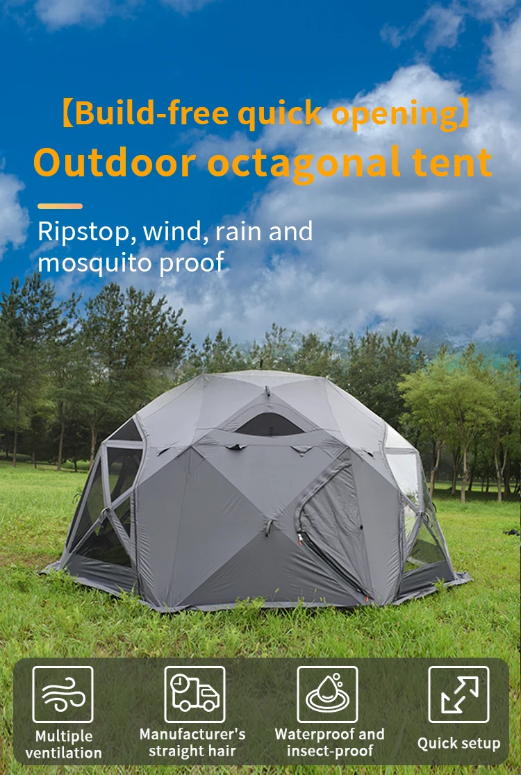 Outdoor Canvas Octagon Tent - Perfect for Glamping & Camping
