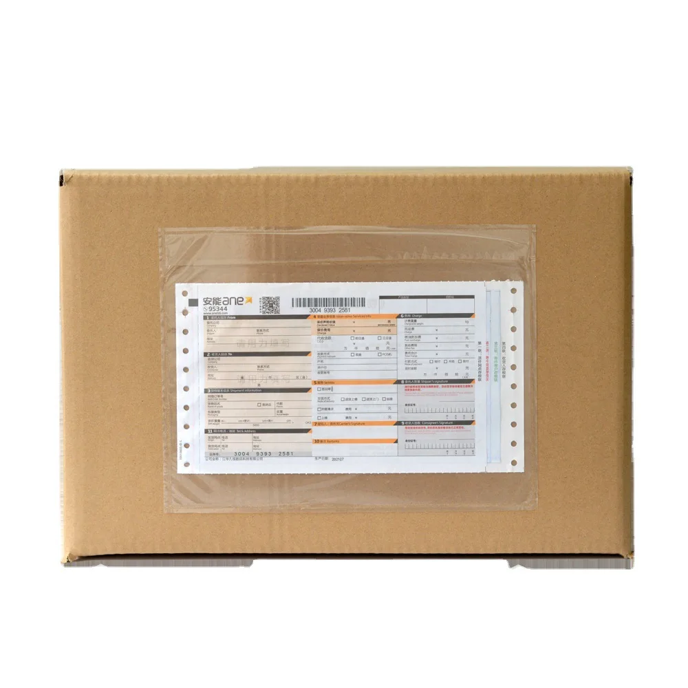 Slip Top Loading Shipping Label Invoice Envelopes with Clear Window