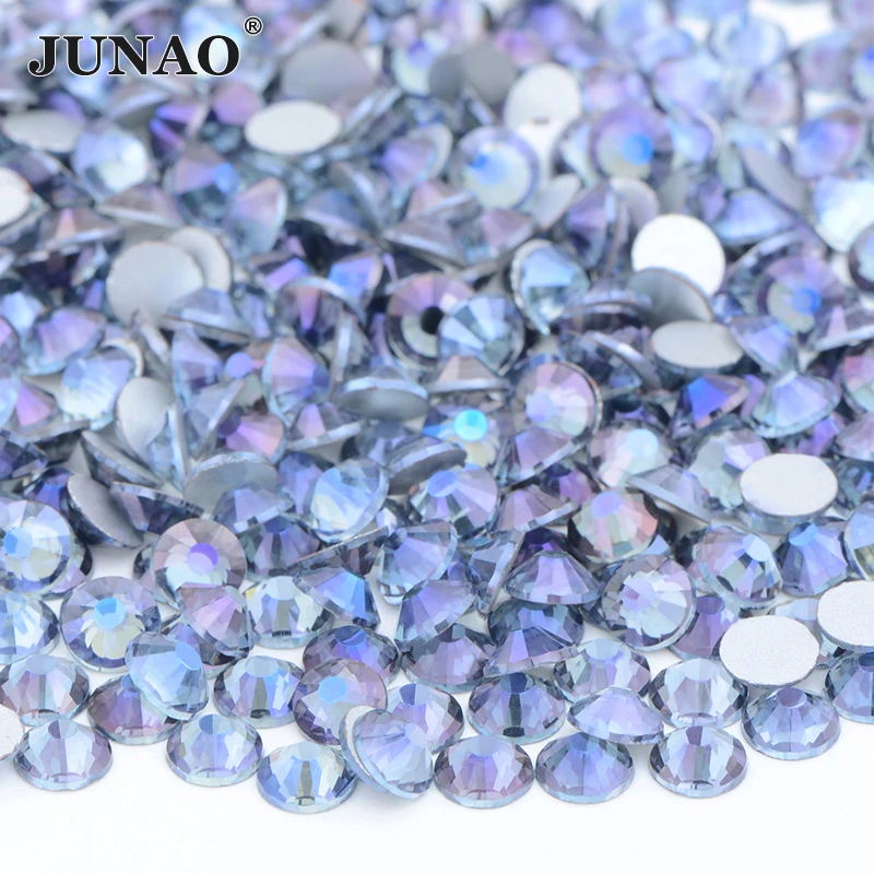 JUNAO Bulk Packing SS3-SS50 120 Colors Glass Strass Gems Flatback ...