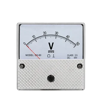 Dh-80 Analog Panel Voltage Volt Teter Dc0-50v - Buy Panel Mount Ammeter ...